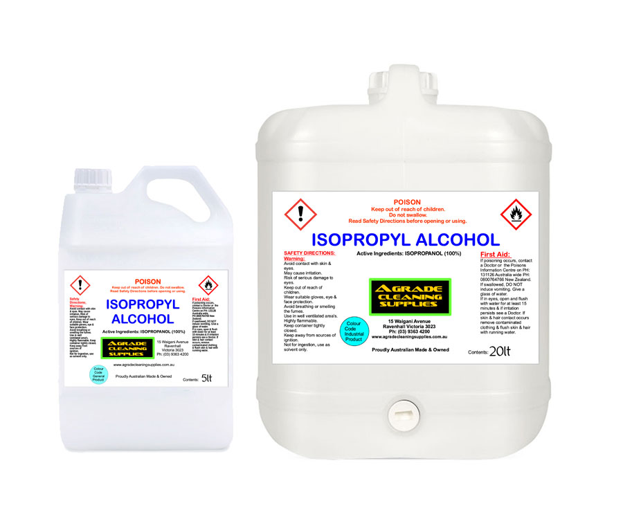 Agrade ISOPROPYL ALCOHOL 5Lt, 20Lt (ALC5, ALC20) - Agrade Cleaning Supplies