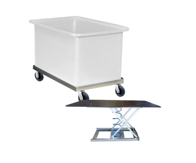 Laundry Linen Bin Crate Trolley 450 Litre - Durable Plastic Bin Dolly ...